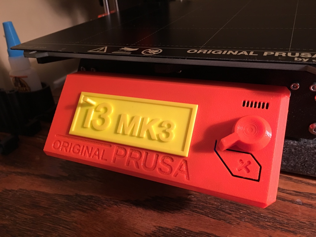 Prusa i3 MK3S LCD Logo Cover Plate by Real 3D Prints | Download free ...
