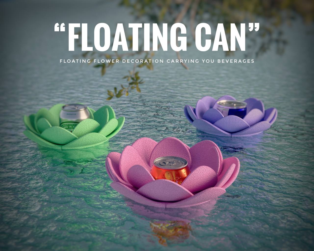 Flower Shaped Floating Can for Pool by MMM | Download free STL model ...