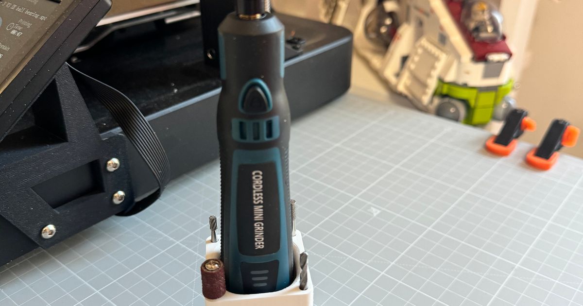 Vertical Dremel / Mini grinder Gridfinity Stand with Bit Holders by ...