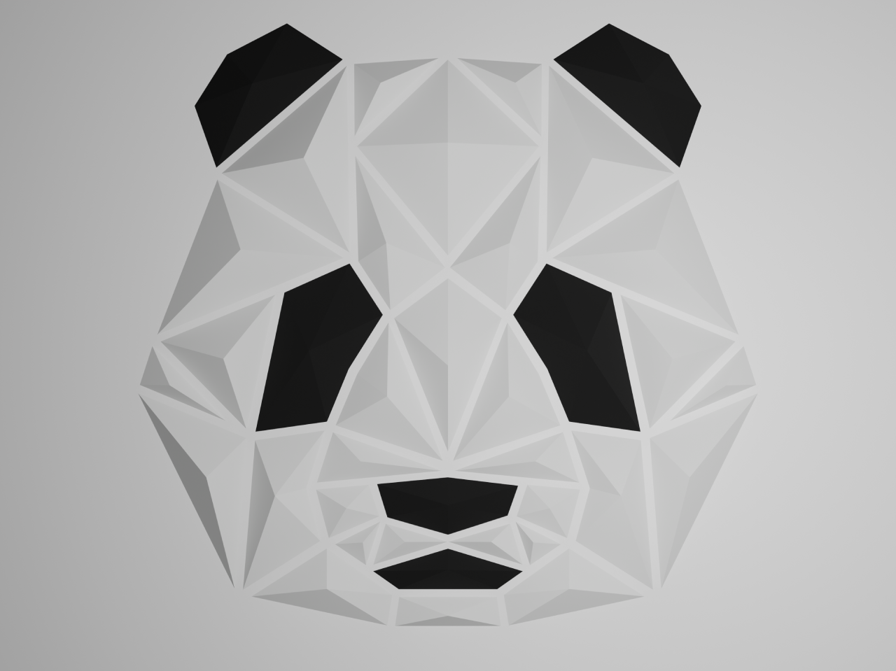 Geometric Panda - 3D Wall Art by 3DPrintHub | Download free STL model ...