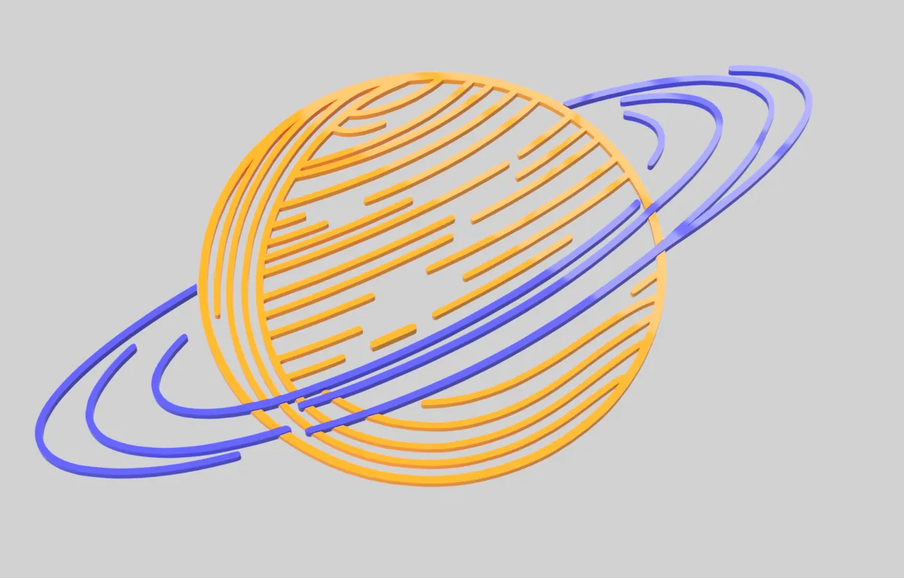 Minimalistic 2D Planet with Rings by Yellowtech | Download free STL ...