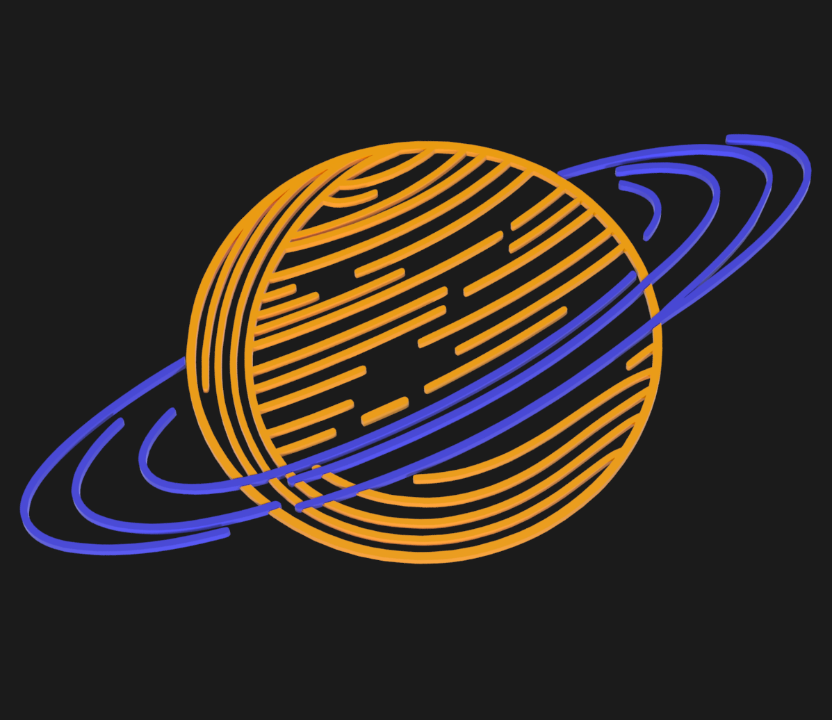 Minimalistic 2D Planet with Rings by Yellowtech | Download free STL ...
