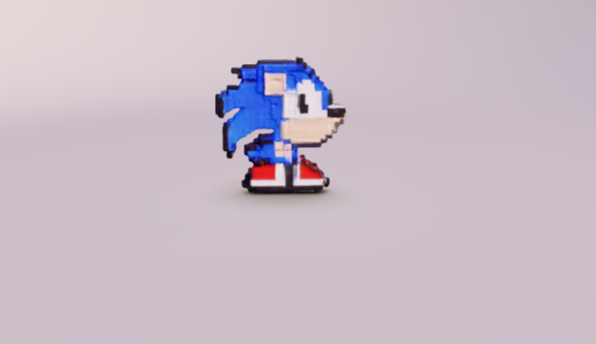 Pixel art sonic by austin simon | Download free STL model | Printables.com