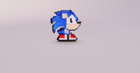 Pixel art sonic by austin simon | Download free STL model | Printables.com