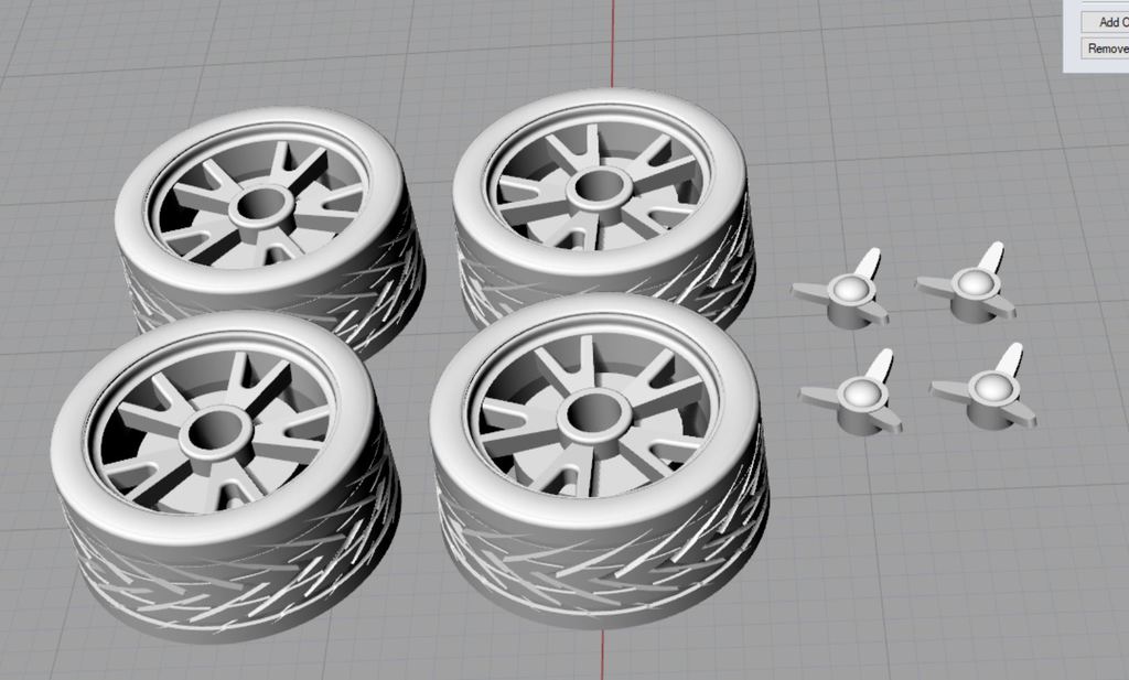 Wheel replacements for diecast cars. With spinoff hub. by Zac M ...
