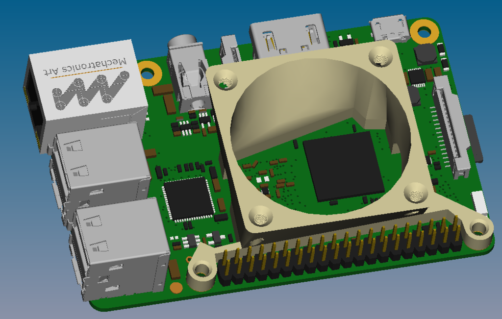 40mm Fan Mount for Raspberry Pi 3 Model B V1.2 (2015) by zzzy ...
