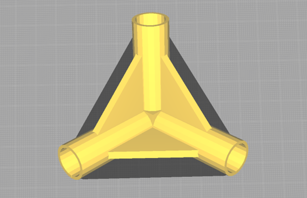 3-way Pipe Connector 90°, 16mm diameter, 50mm depth by Nico | Download ...