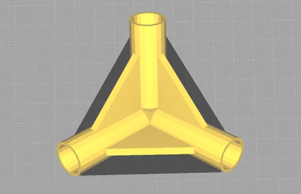 3-way Pipe Connector 90°, 16mm diameter, 50mm depth by Nico | Download ...