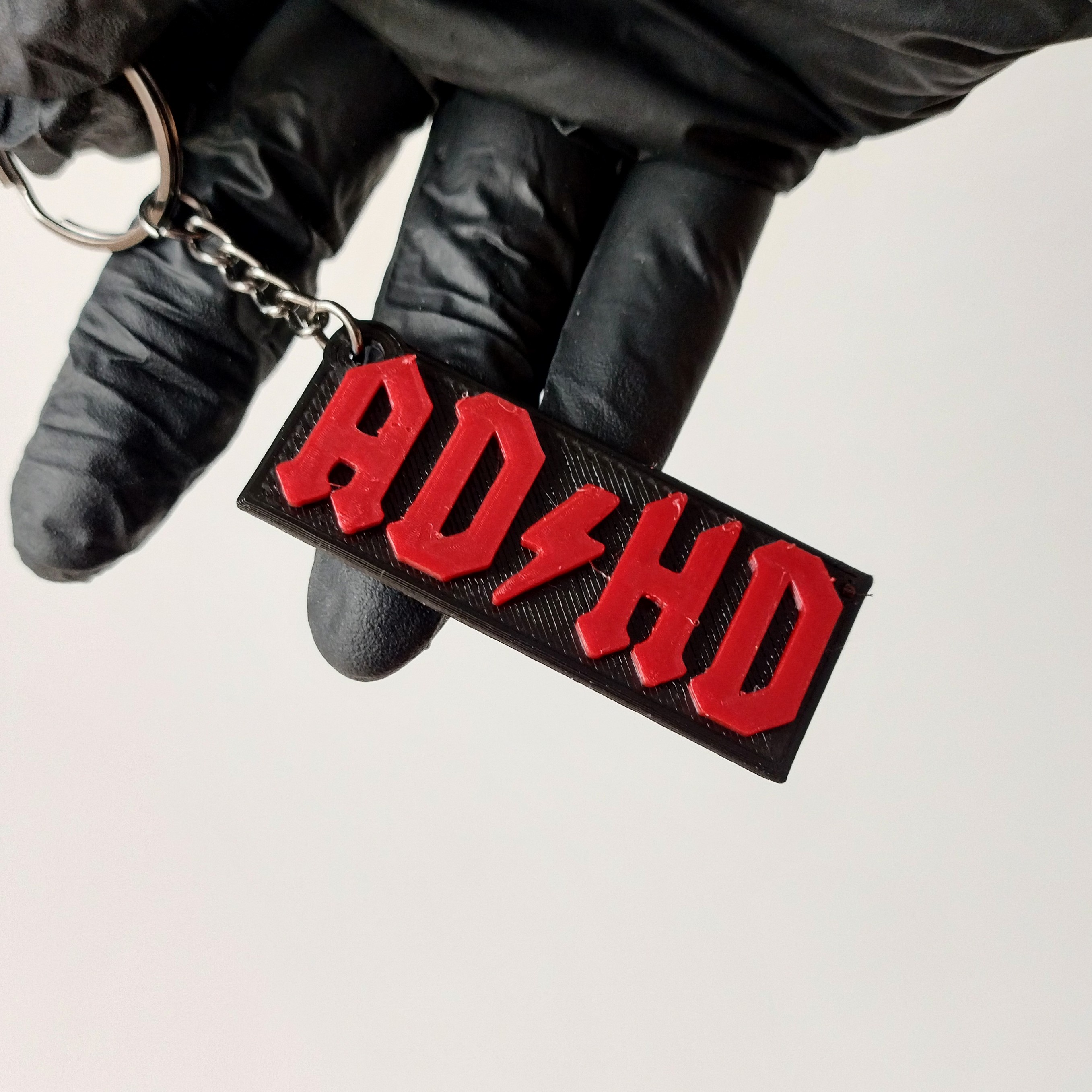 keychain ADHD inspired ACDC keyring easy to print two colors by pantevi ...