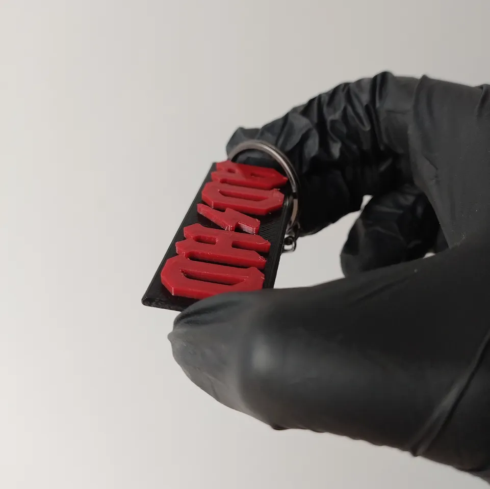 keychain ADHD inspired ACDC keyring easy to print two colors by pantevi ...