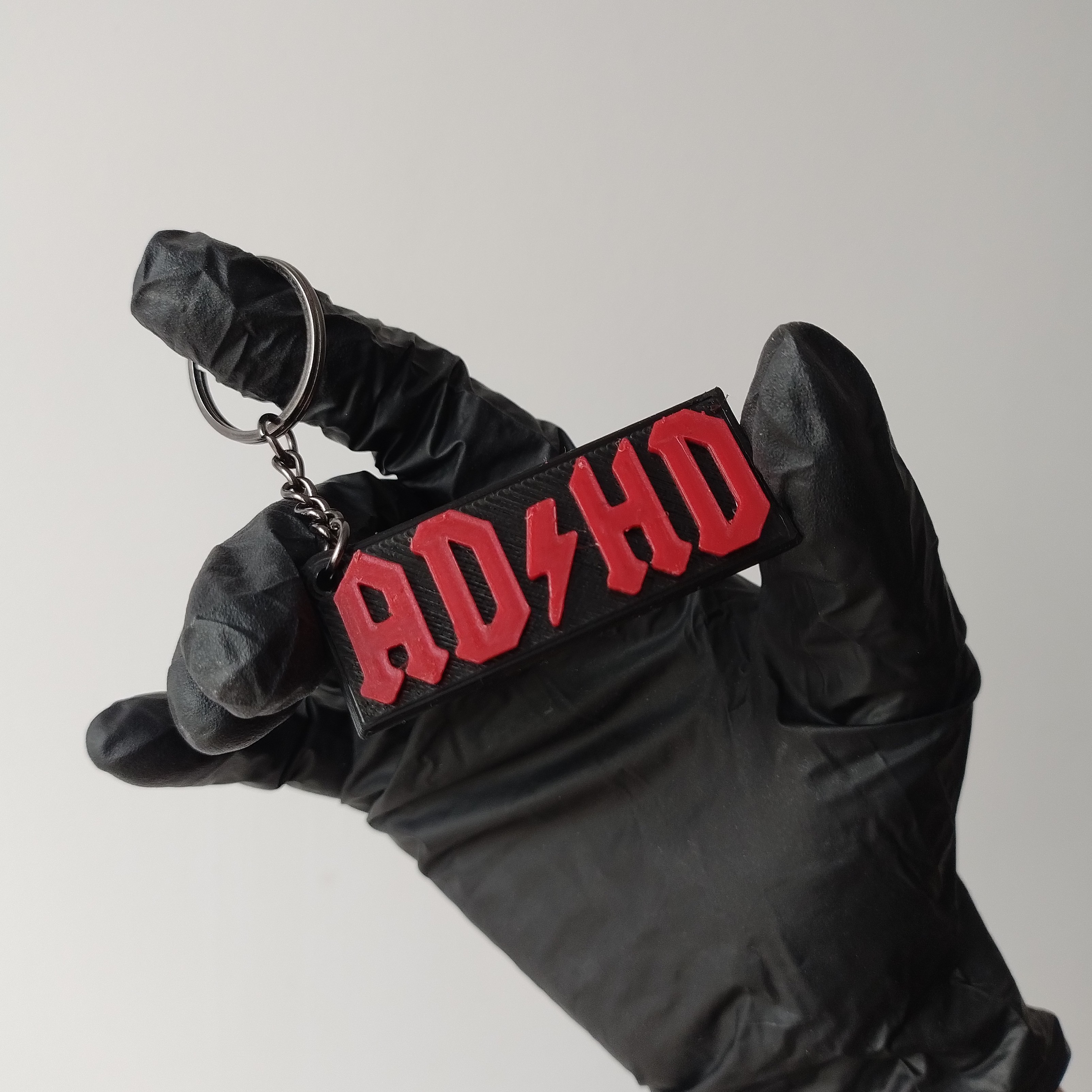 keychain ADHD inspired ACDC keyring easy to print two colors by pantevi ...