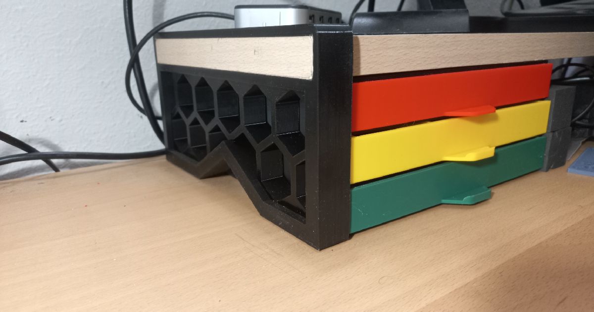 Monitor stand hex pattern by A.S. Design | Download free STL model ...