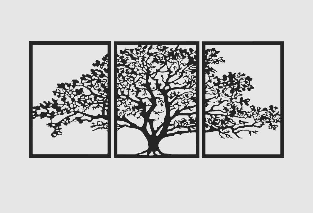 Tree 3 parts - wall art by klimoma | Download free STL model ...