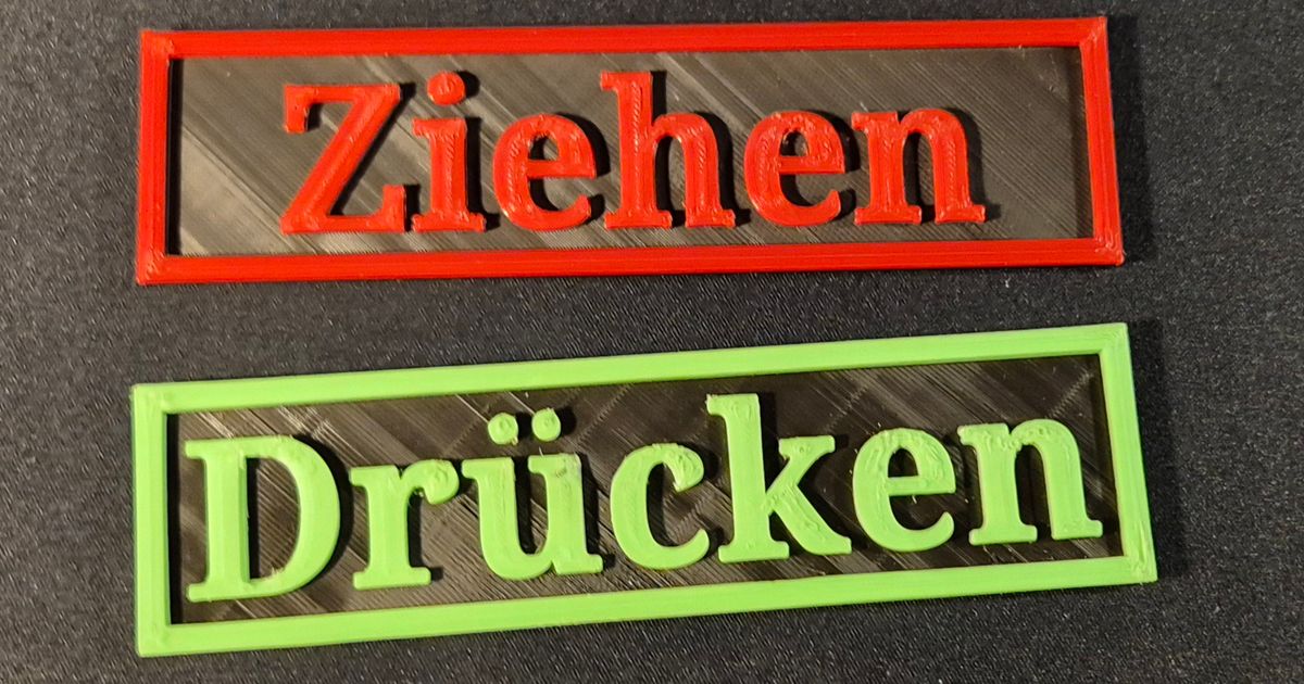 Drücken / Ziehen Türschilder by Rakete | Download free STL model ...