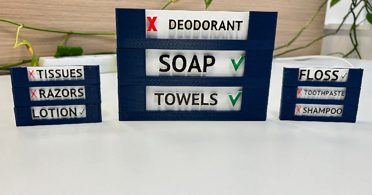 Bathroom supplies checklist by Nikita Konovalov | Download free STL ...