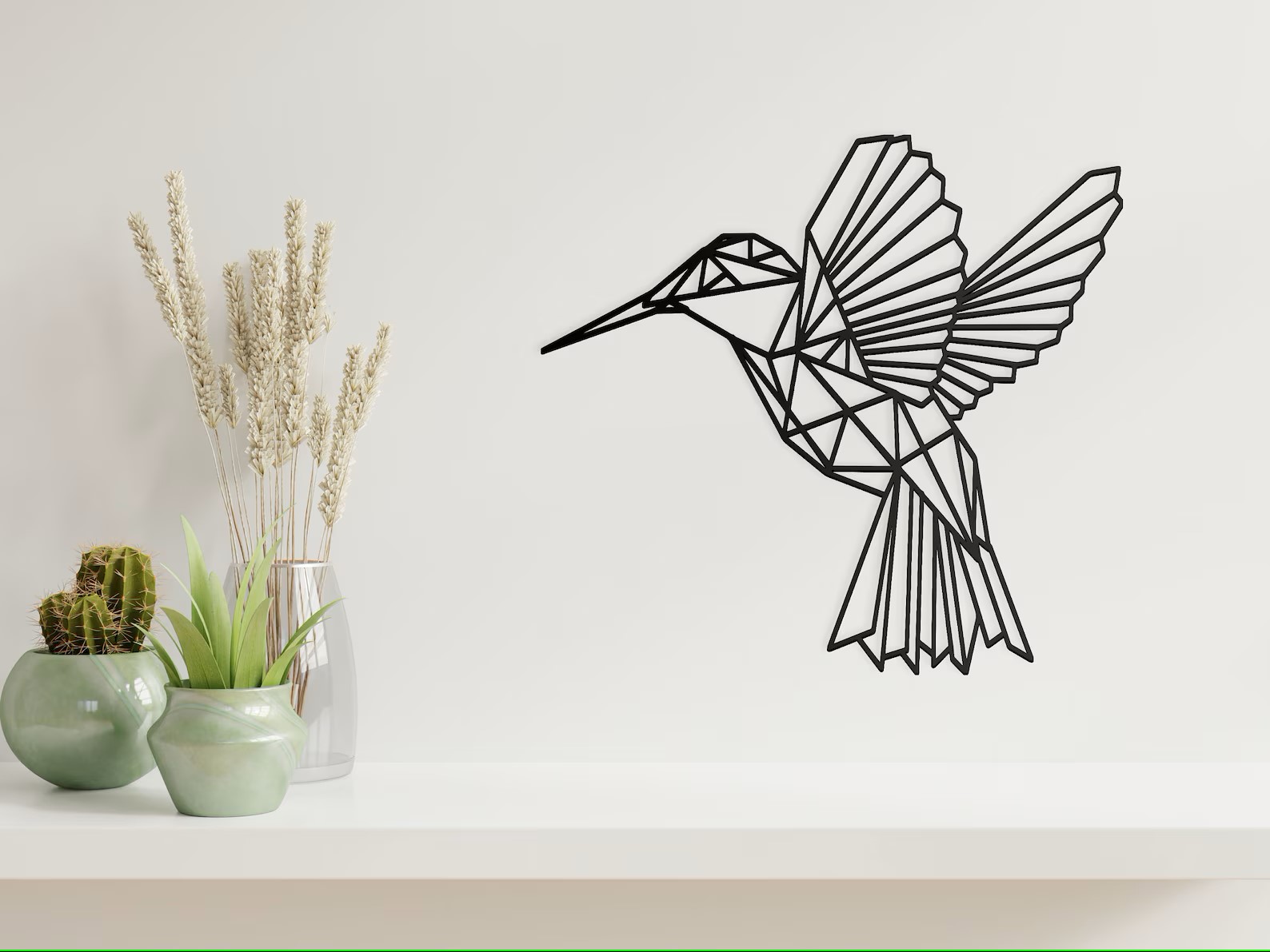 Hummingbird low poly - wall art by klimoma | Download free STL model ...