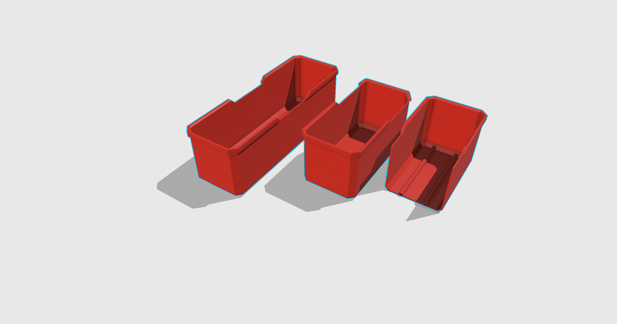 Tall Milwaukee Packout long bins with cutout (2 and 3 long) by maxelman ...