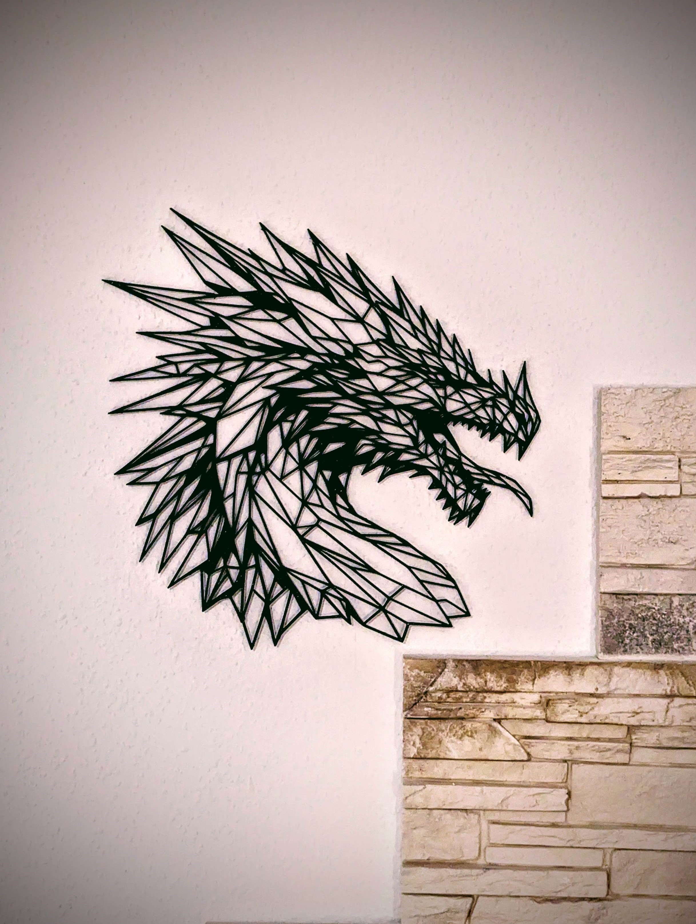 Dragon Head Wallart by Melt the String | Download free STL model ...