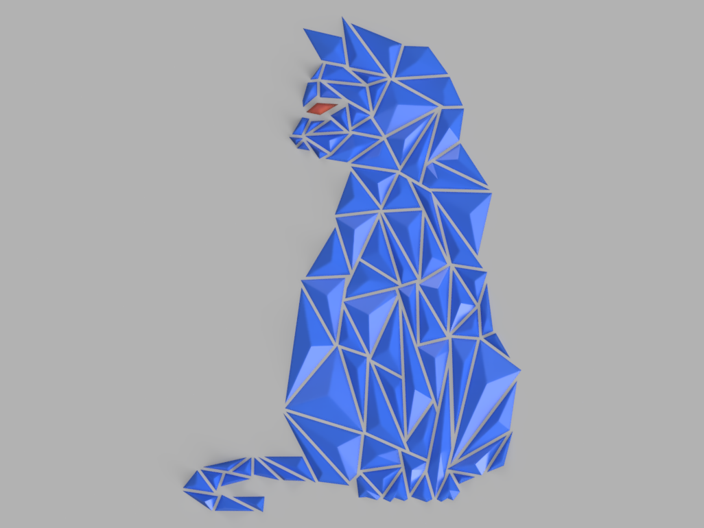 Geometric Low Poly Cat Wall Art by Person20020 | Download free STL ...