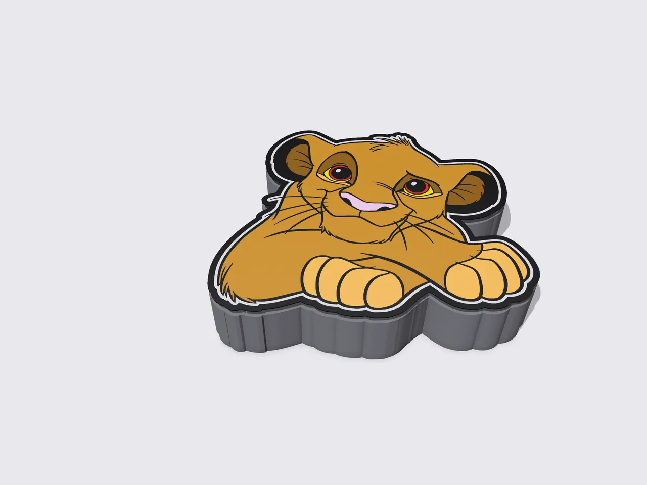 lion king simba led lightbox by VS3DPRINT | Download free STL model ...