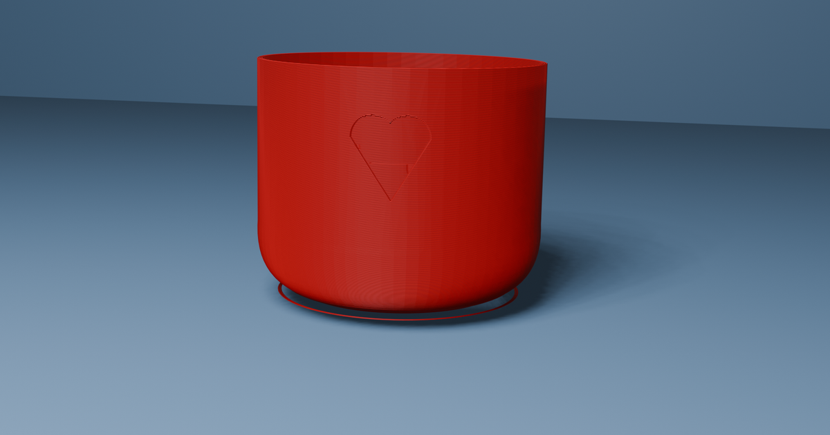 planter with heart by 3dprinting.page | Download free STL model ...