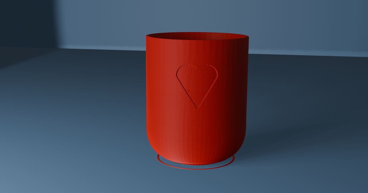 planter with heart small by 3dprinting.page | Download free STL model ...
