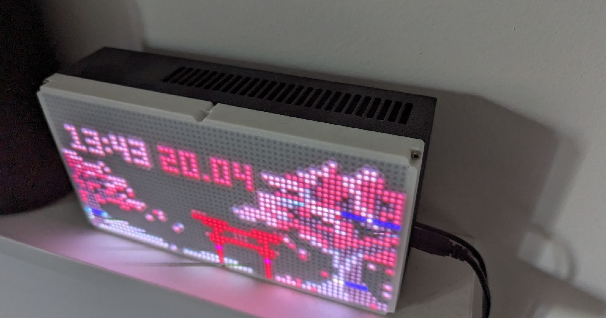 Rgb Led Clock Case 64x32 Matrix By Dunkelhell Download Free Stl