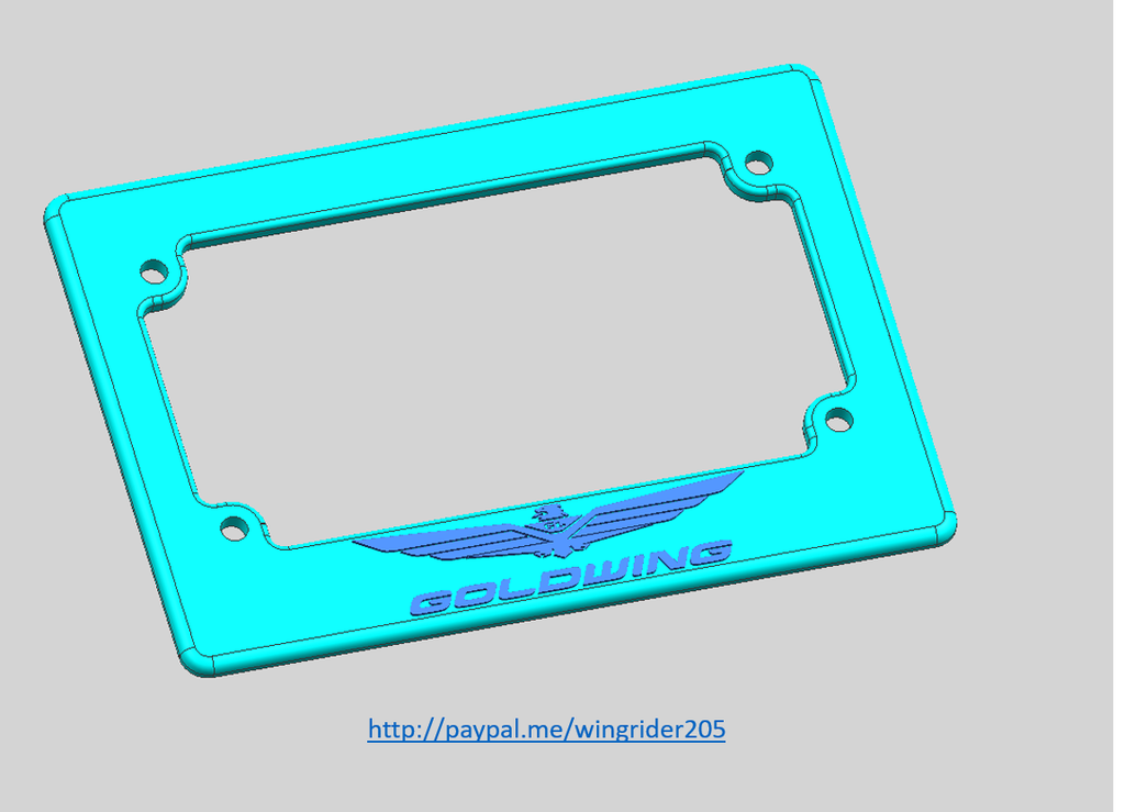 GL1800 License plate frame by Wayne Erman | Download free STL model ...