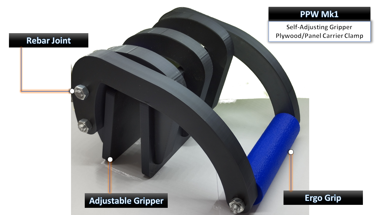 PPW Mk1 Self-Adjusting Gripper Plywood/Panel Carrier Clamp by Armand ...