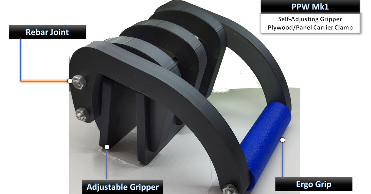 PPW Mk1 Self-Adjusting Gripper Plywood/Panel Carrier Clamp by Armand ...