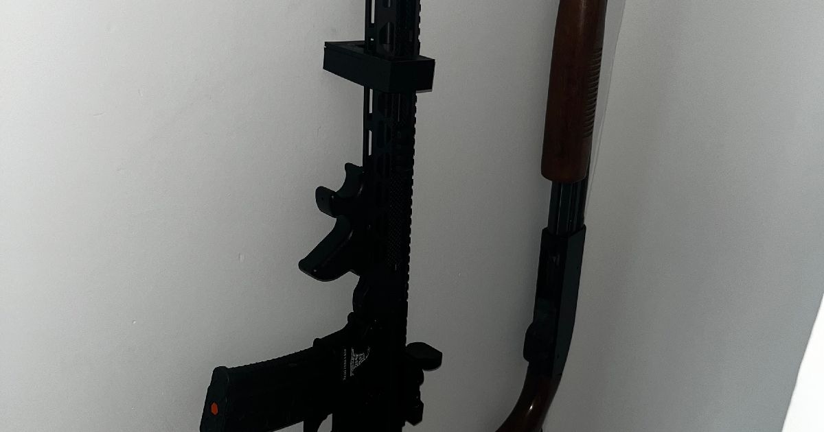 Vertical Universal Gun Rack- 2 parts, 3 Screws. 100% effective. by .STL ...