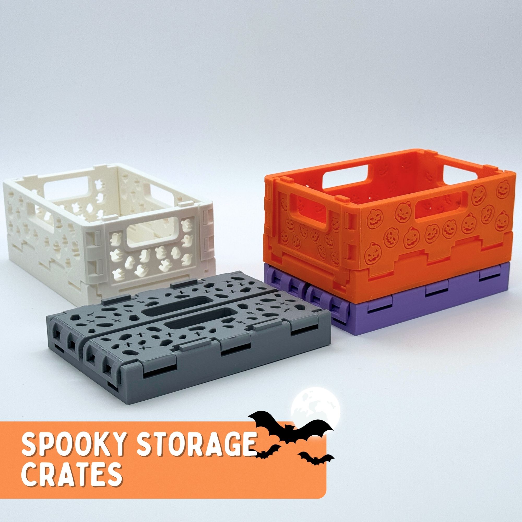 3D Printable Storage Crate Spooky Crates (4 Different Patterns) von ...