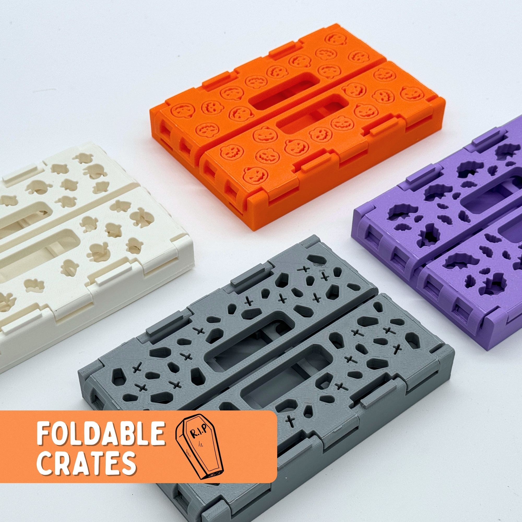 3D Printable Storage Crate Spooky Crates (4 Different Patterns) by ...