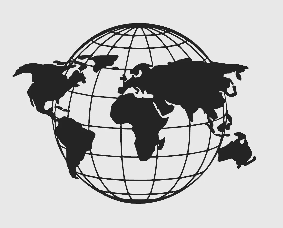 World map - globus - wall art by klimoma | Download free STL model ...