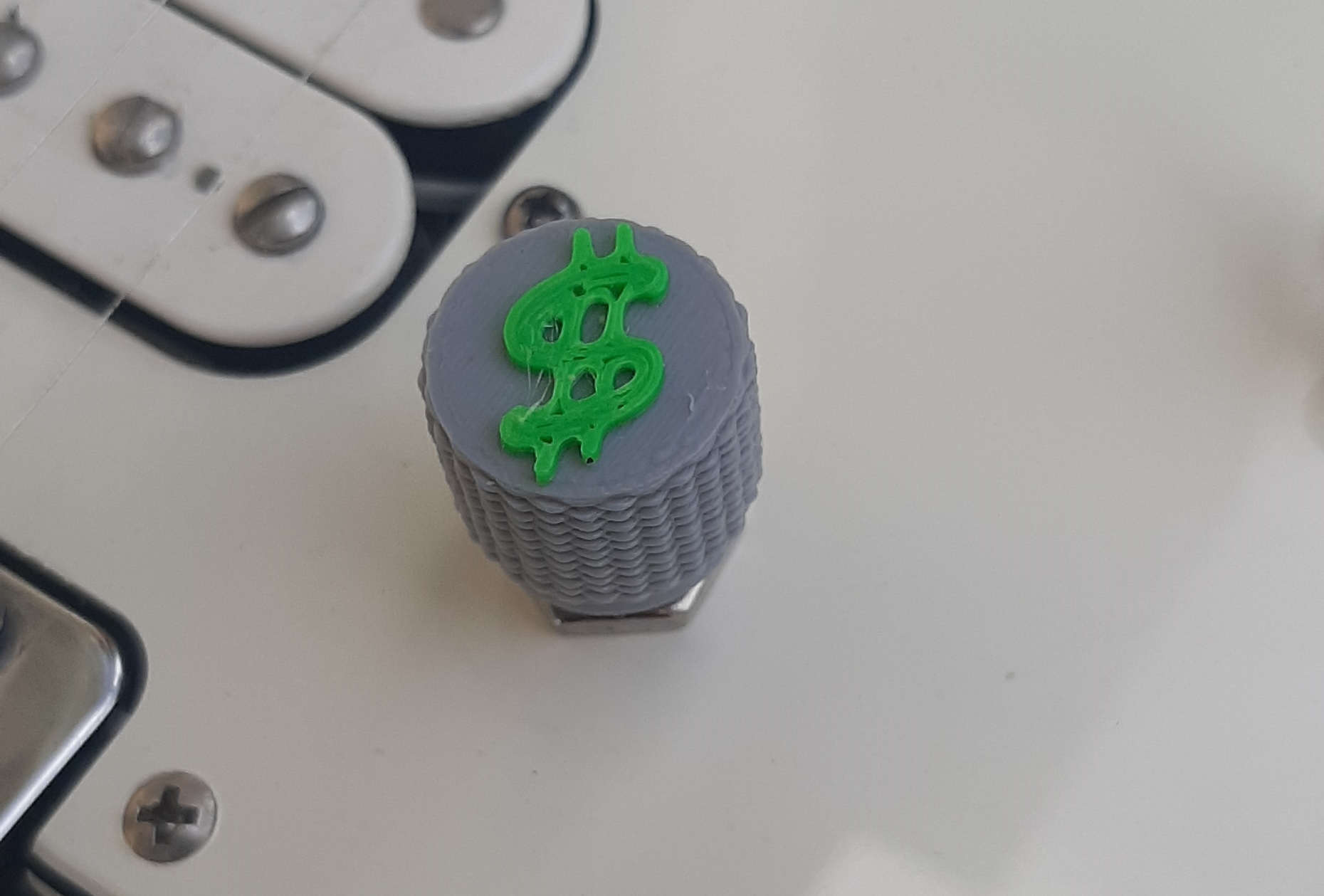 Dollar Sign knurled potentiometer knob, 6mm ID, printer knob by ...