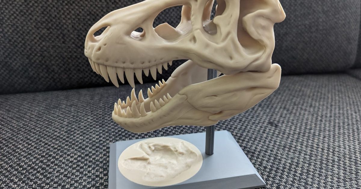 T-Rex base with footprint (Remixed to be two pieces) by Mike | Download ...
