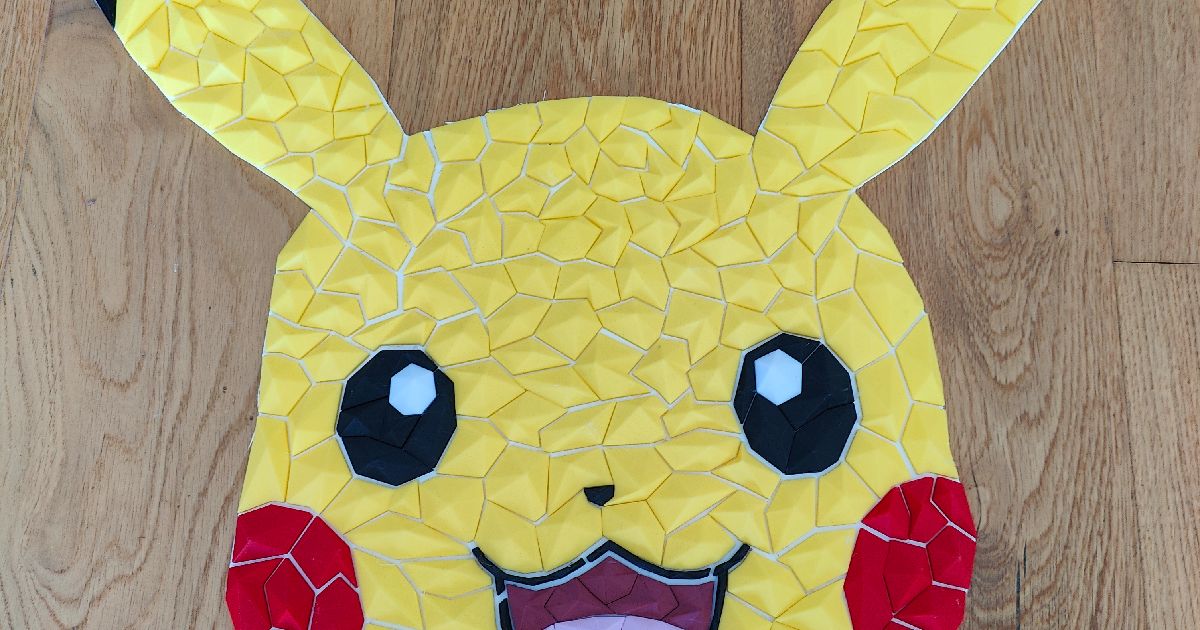 Pikachu - geometric wall art by Badgy | Download free STL model ...