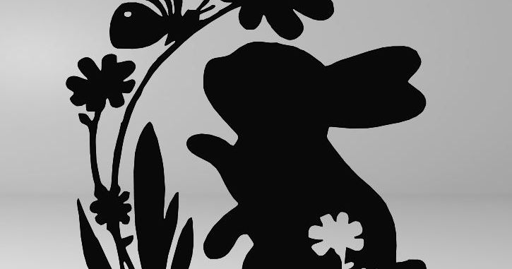 Line art Easter Bunny, wall art Easter Bunny, 2d art Easter Bunny ...