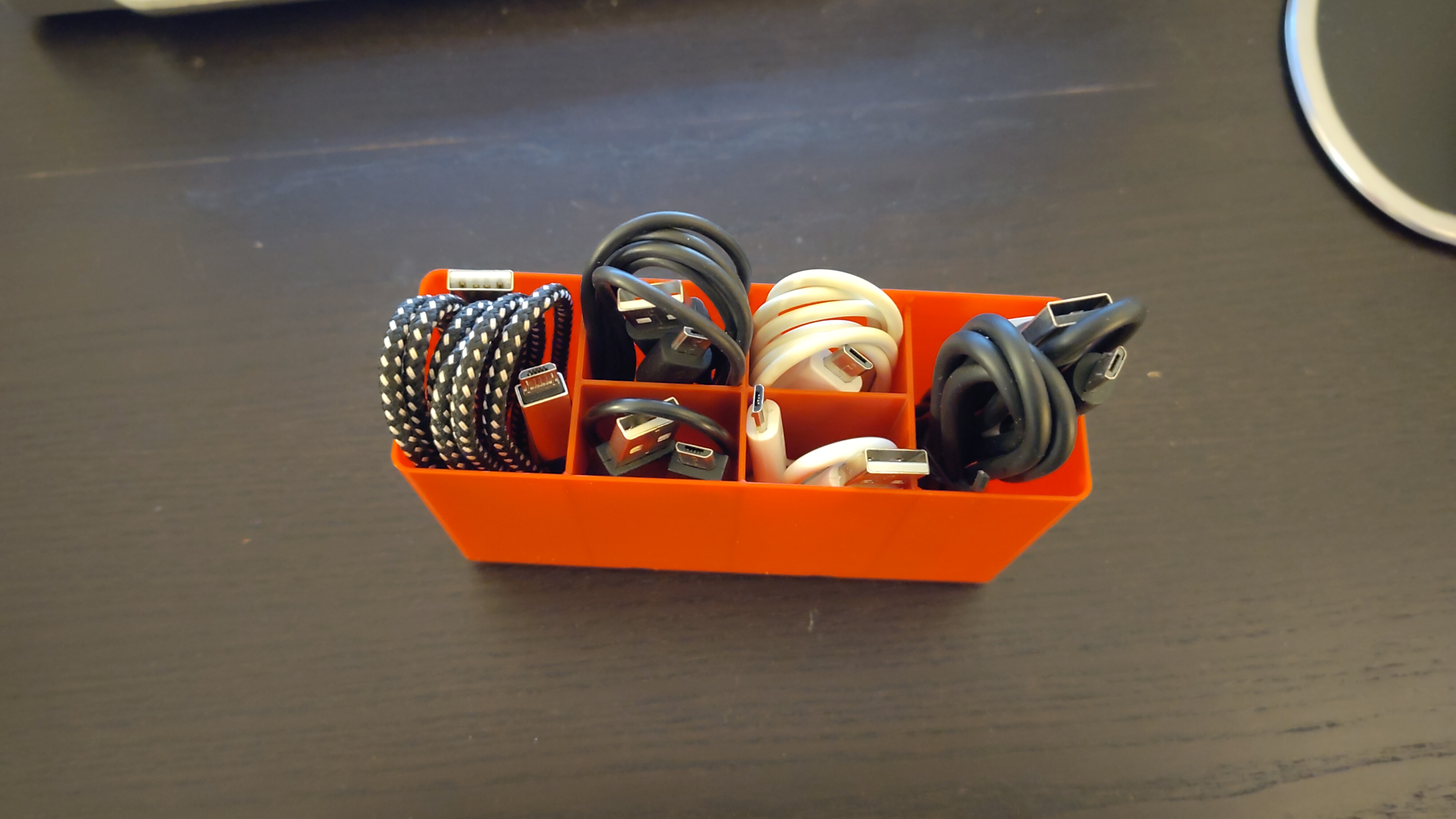 Gridfinity 6 Compartment USB Cable Bin (hollow bottom for space) by ...