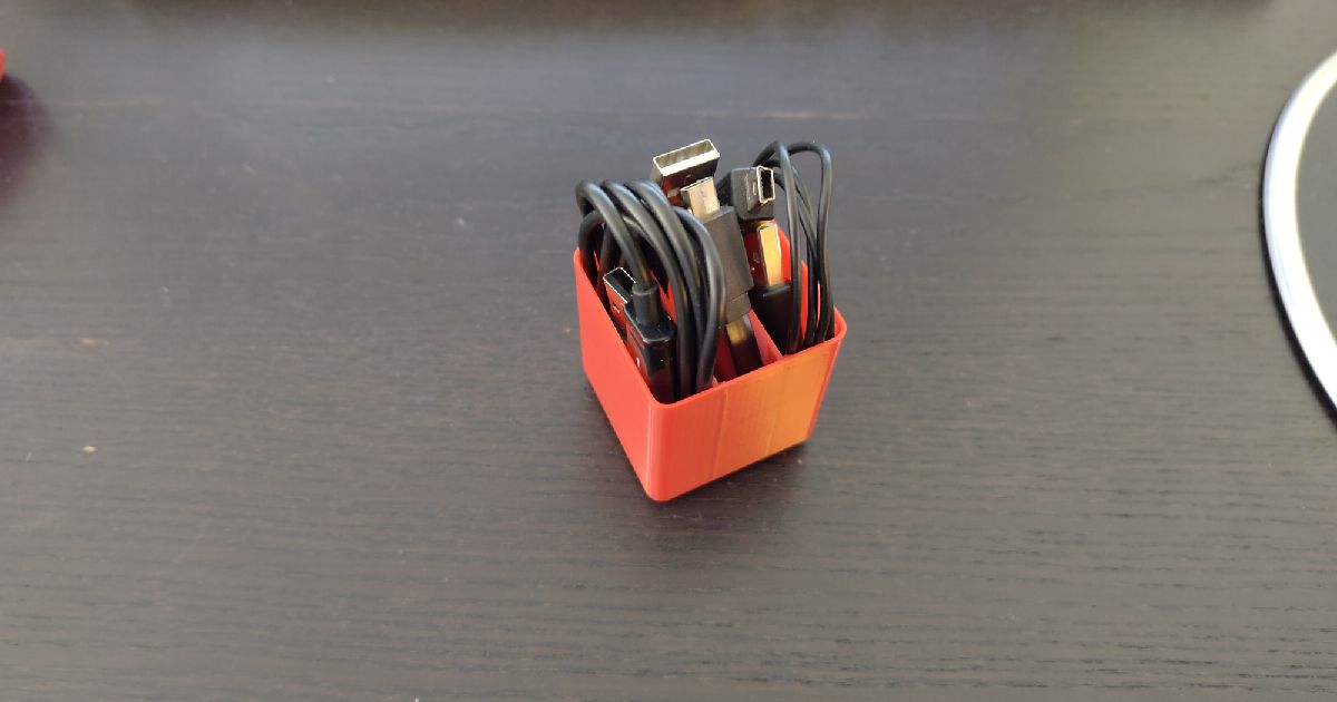 Gridfinity 1x1 USB Cable Bin with 3 Compartments for small cables by ...