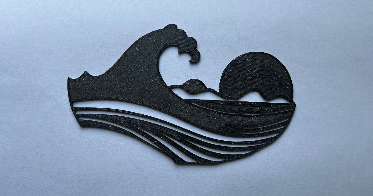 Wave Sunset Wall Art #1 by Ninomalbinho | Download free STL model ...