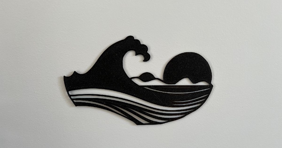 Wave Sunset Wall Art #1 by Ninomalbinho | Download free STL model ...