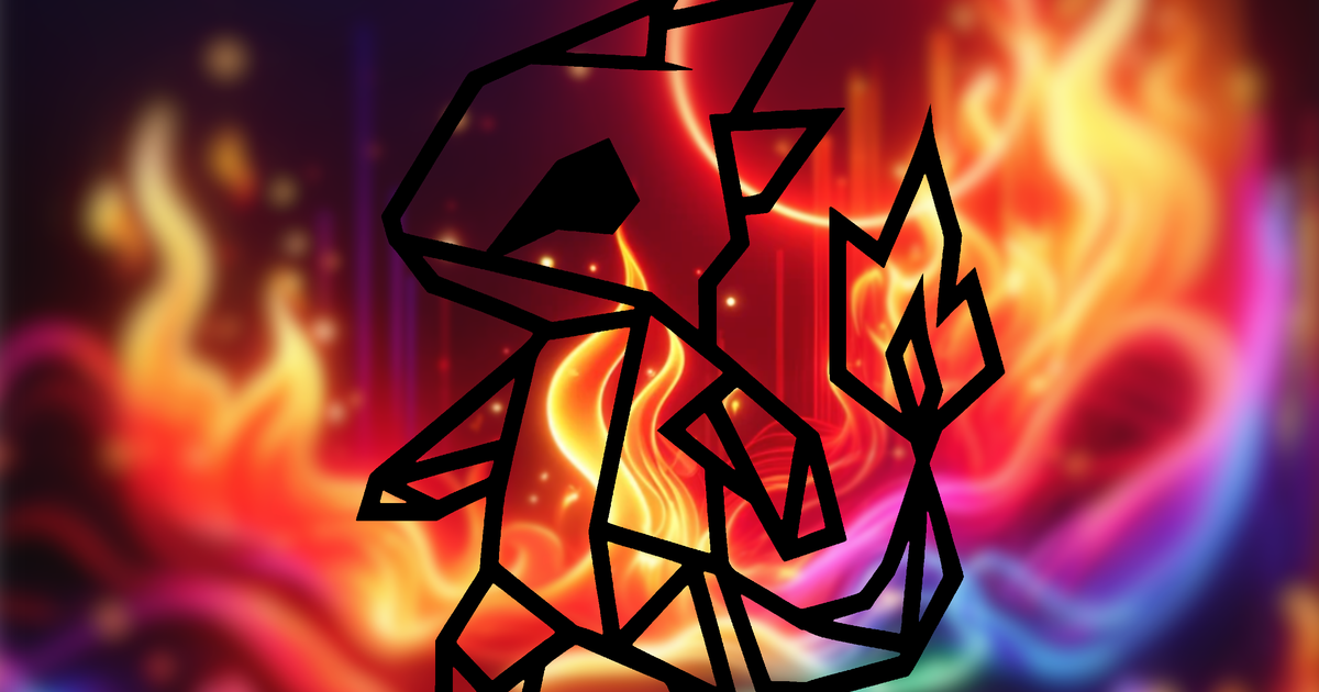 Geometric pokemon Charmeleon Wallart by The Maker Chemists | Download ...