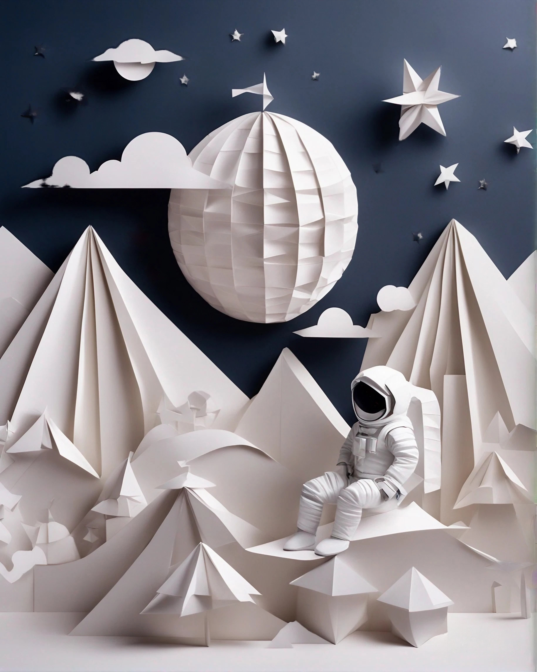 ASTRONAUT IN THE MOUNTAINS, ORIGAMI HUEFORGE by dario demi | Download ...