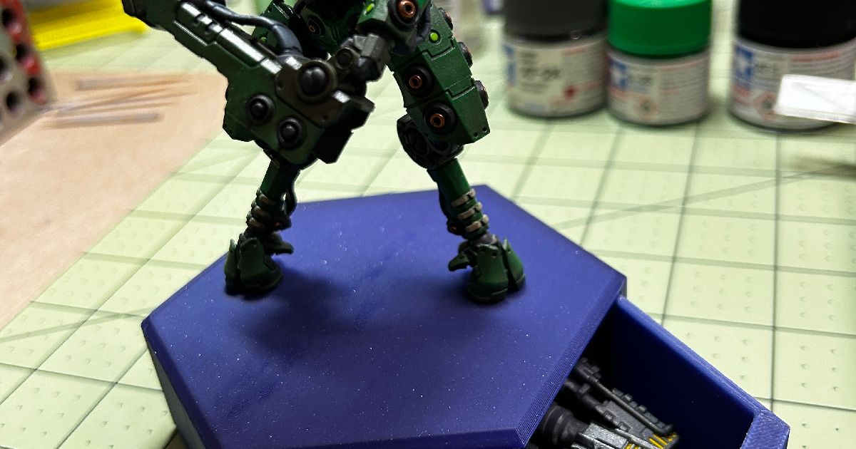 Hexagon base with drawer by StormKat | Download free STL model ...