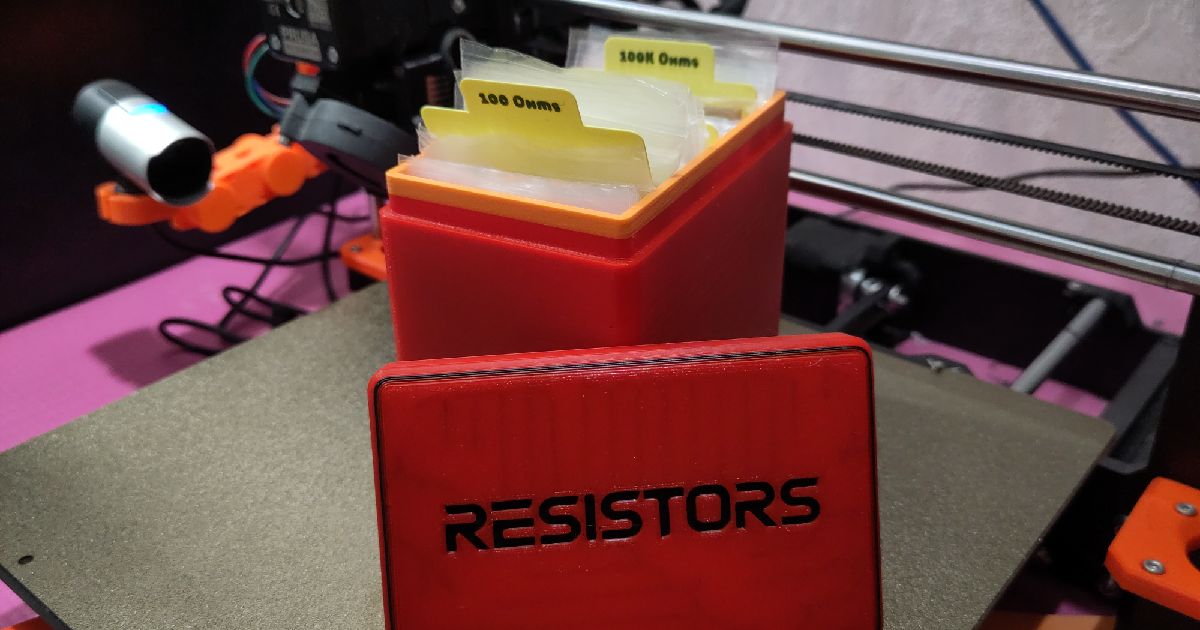 Tight and Tidy Resistor Storage Box (parametric) by Jefficus | Download ...