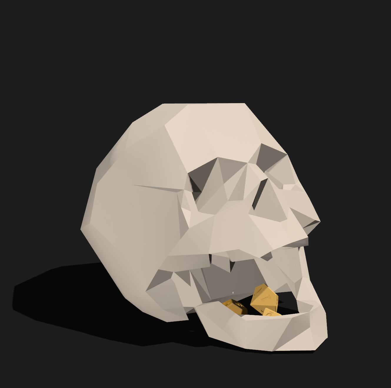 LowPoly Skull Dice Tower by jakub | Download free STL model ...