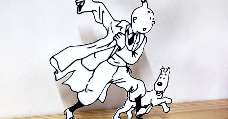 Tintin Decoración tipo comic by Rofe DG | Download free STL model ...