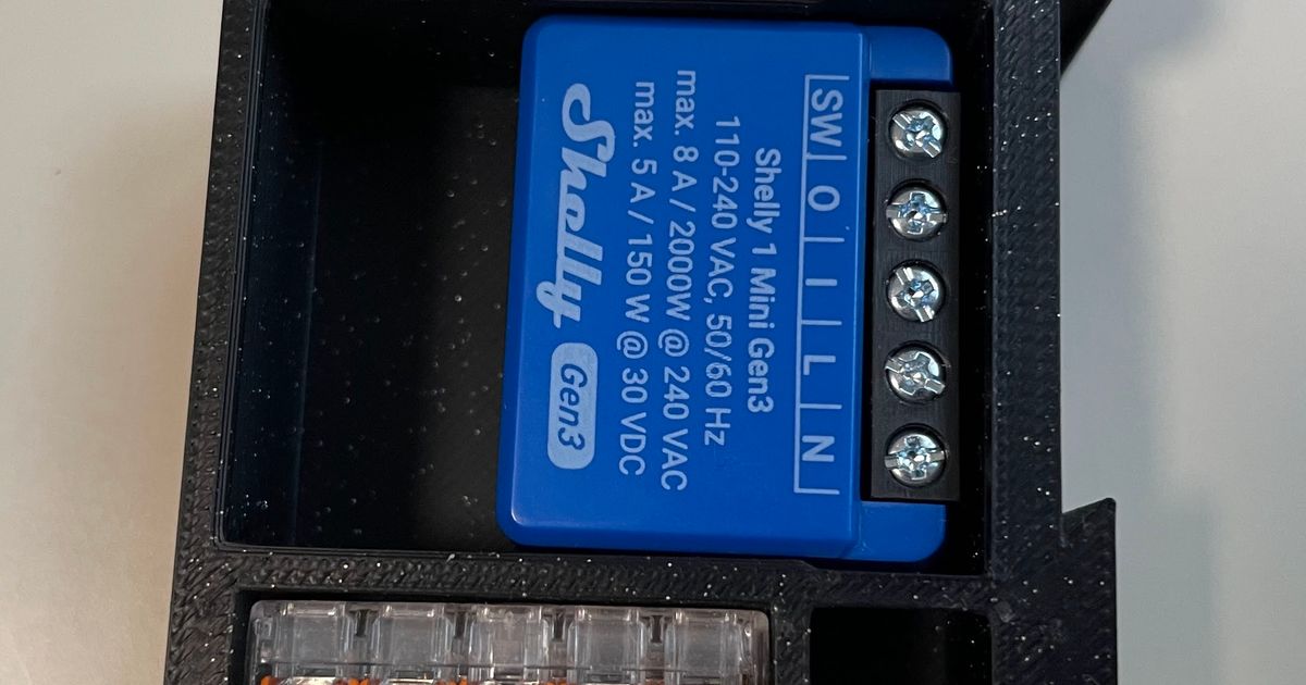 Shelly 1 Mini DIN Rail Mount by therold | Download free STL model ...