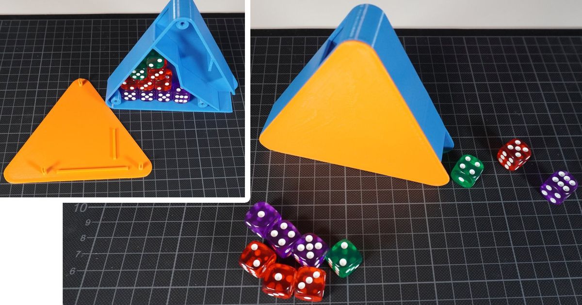Triangle Dice Tower and Storage Box by werner_rh | Download free STL ...